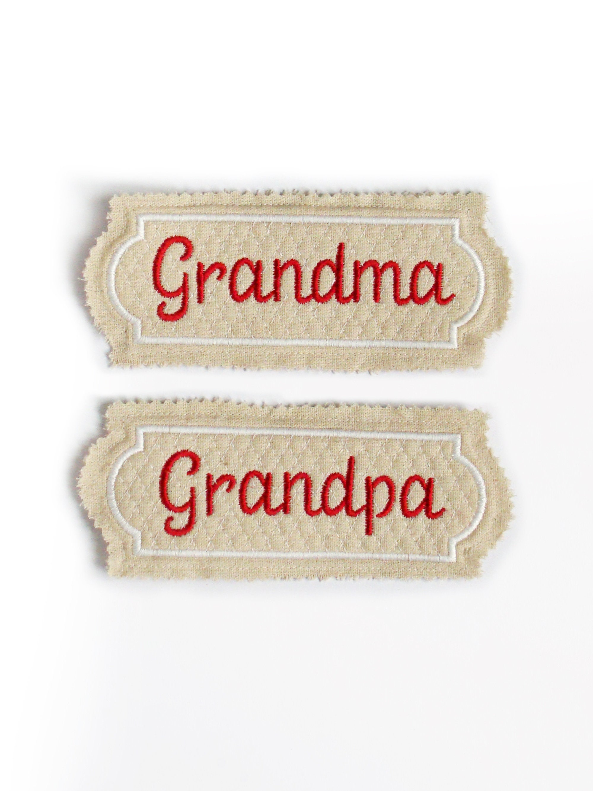 Rustic Quilted Name Tag With Embroidered Name - Etsy