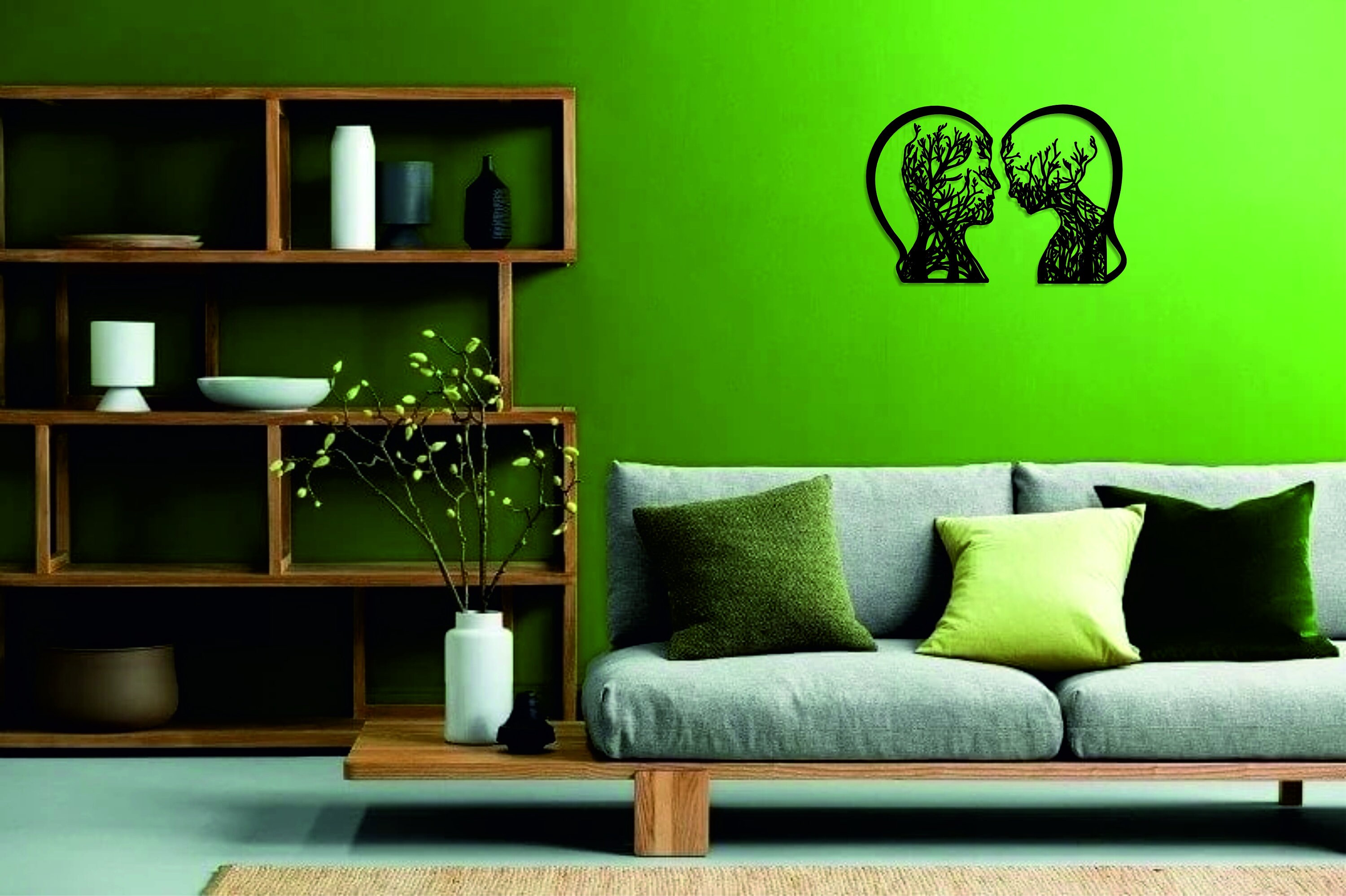 Tree Faced Wall Decormetal Faces Wall Artmetal Wall - Etsy