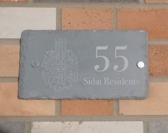 Rustic Slate House Sign - Etsy