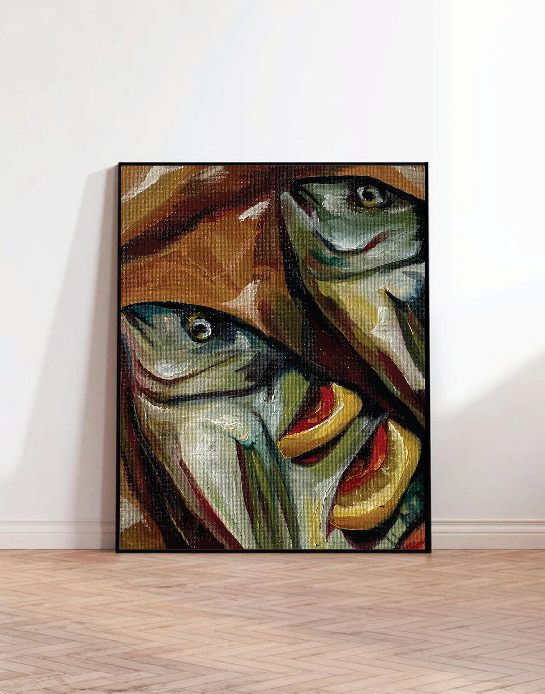 Two Fish Art Print: Food Art, Food Illustration, Food Painting, Kitchen ...