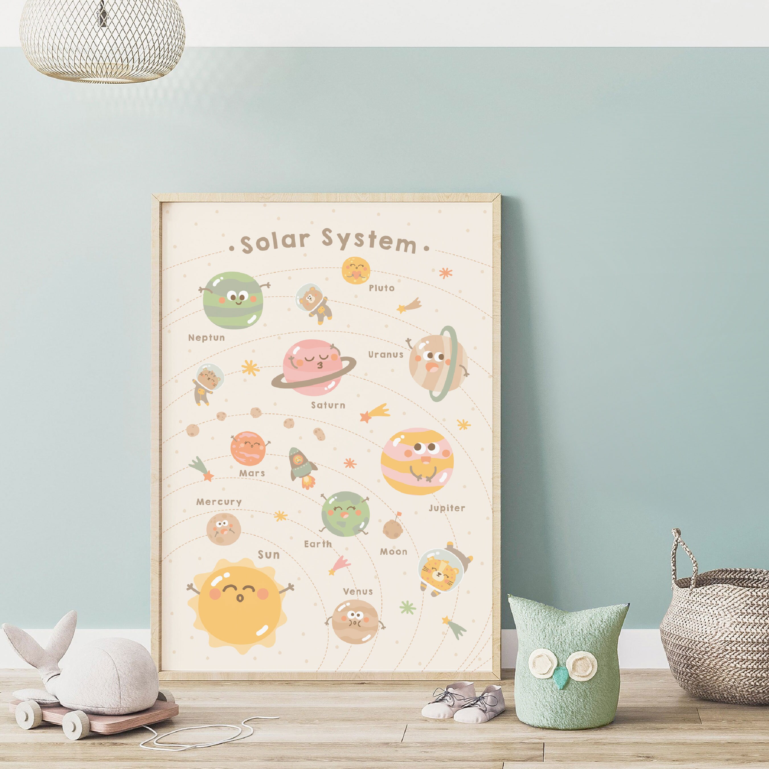 Printable Solar System Poster for Kids - Instant Download for Bedroom ...