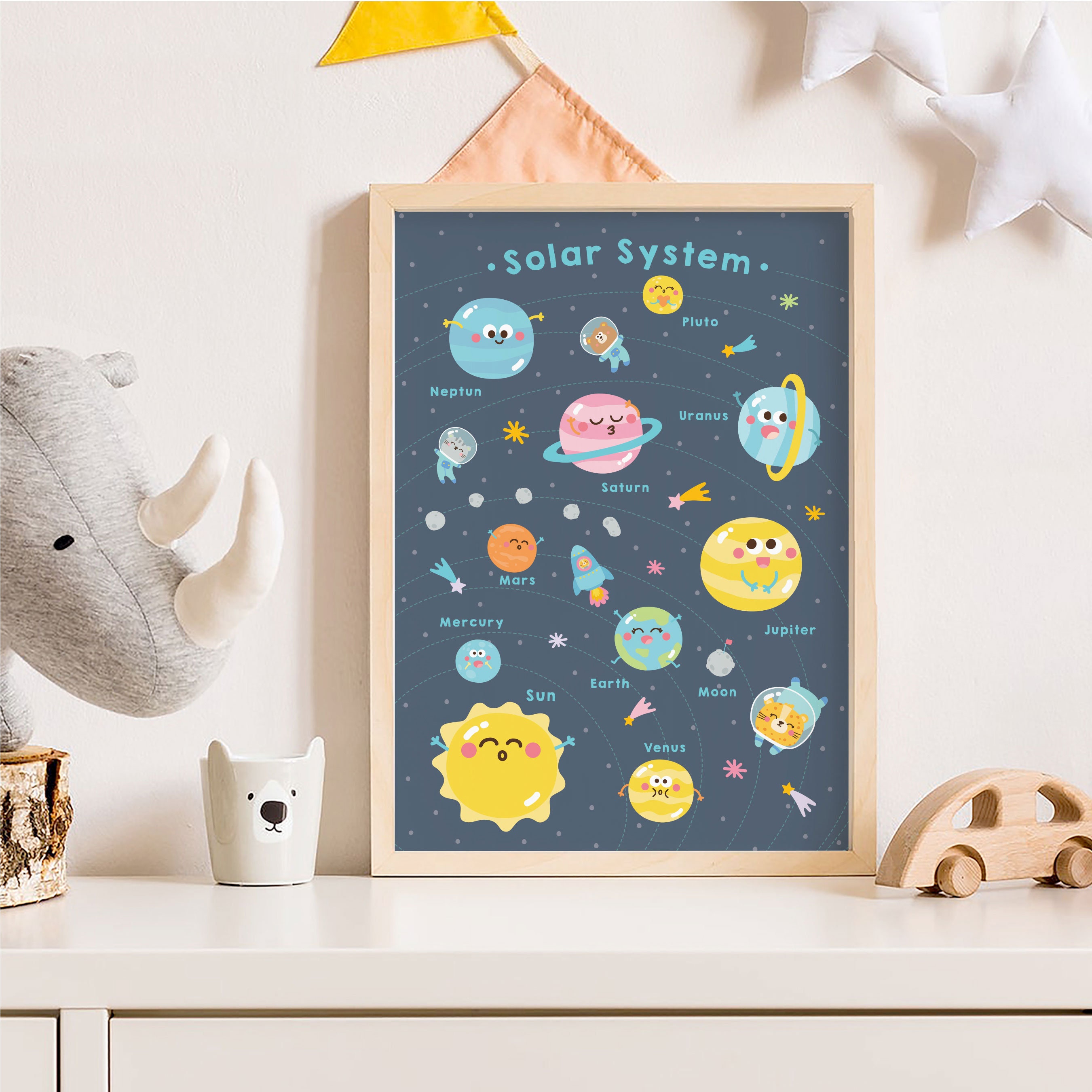 Instant Download Solar System Poster for Children Digital Nursery Art ...