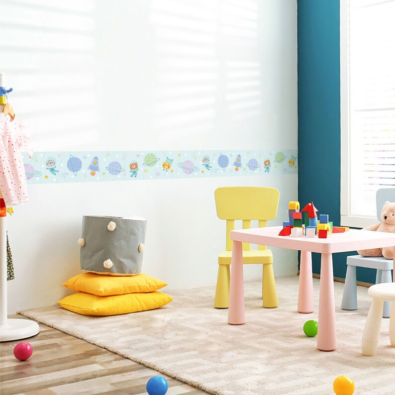 Space Journey Wall Border Sticker, Astronaut Planet Wall Border Decal ...