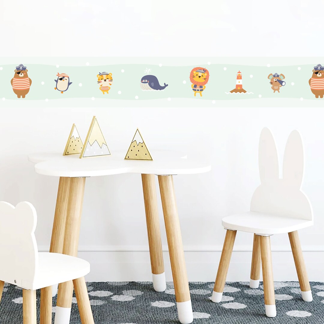 Pirate Wall Border Sticker, Pirate Kids Wall Border Decal, Nautical ...
