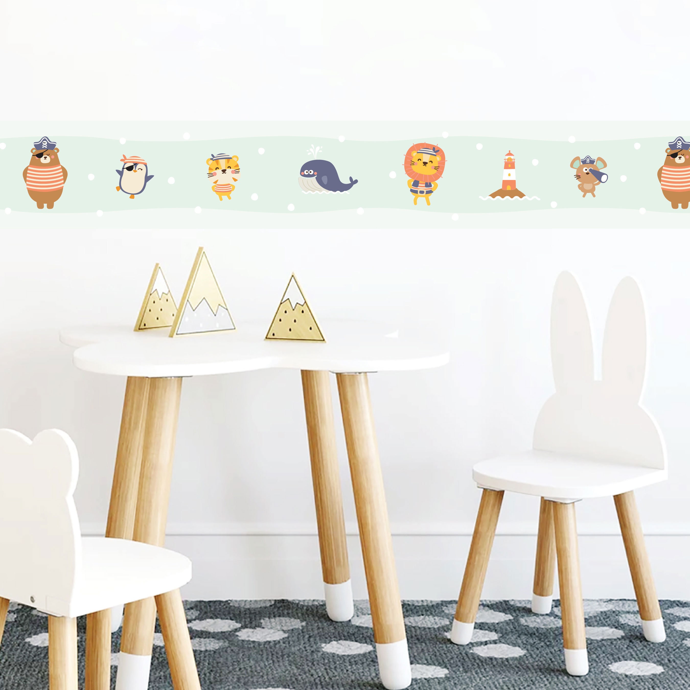 Pirate Wall Border Sticker, Pirate Kids Wall Border Decal, Nautical ...