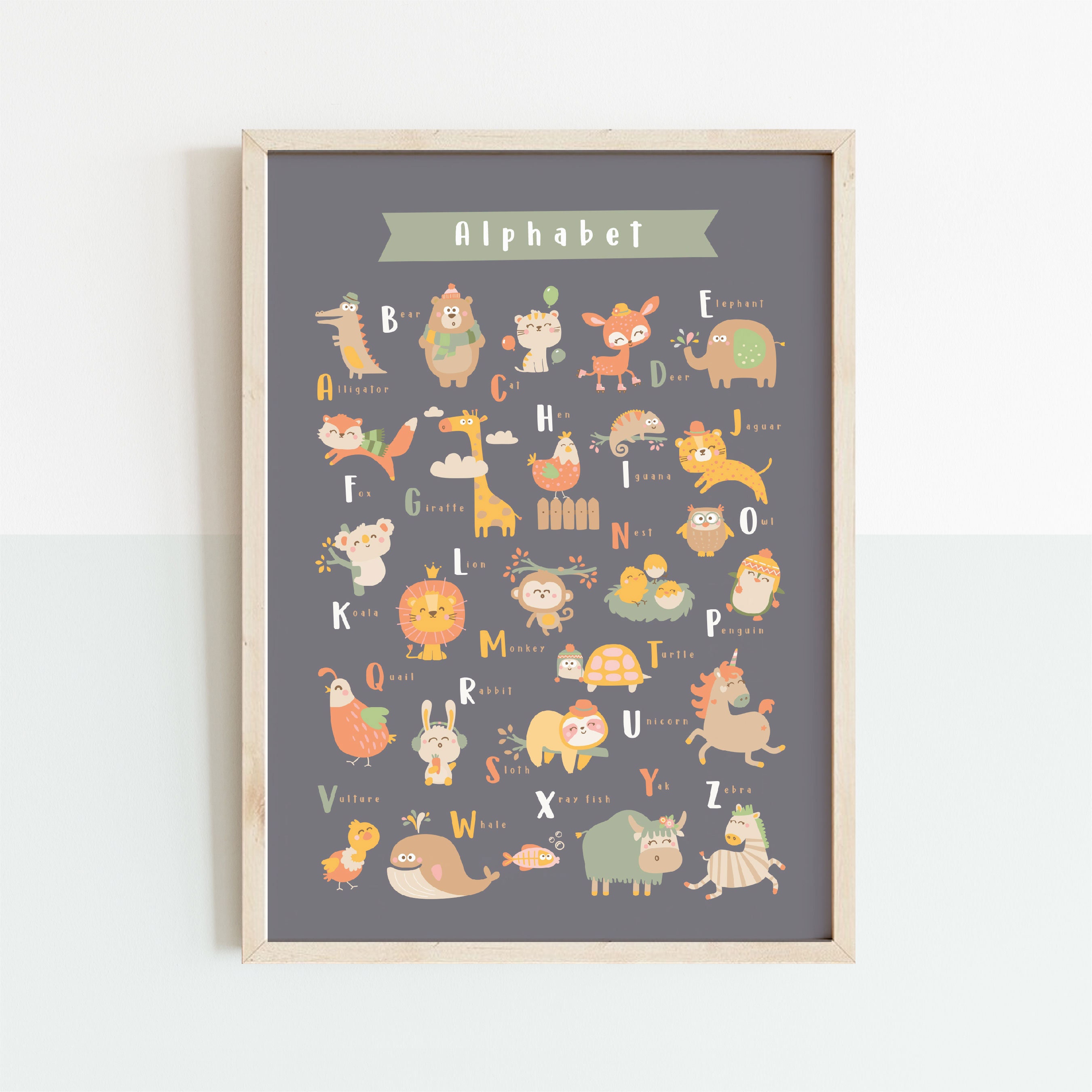 Personalized Alphabet Printable Poster Set of 2 - Custom ABC Wall Art ...