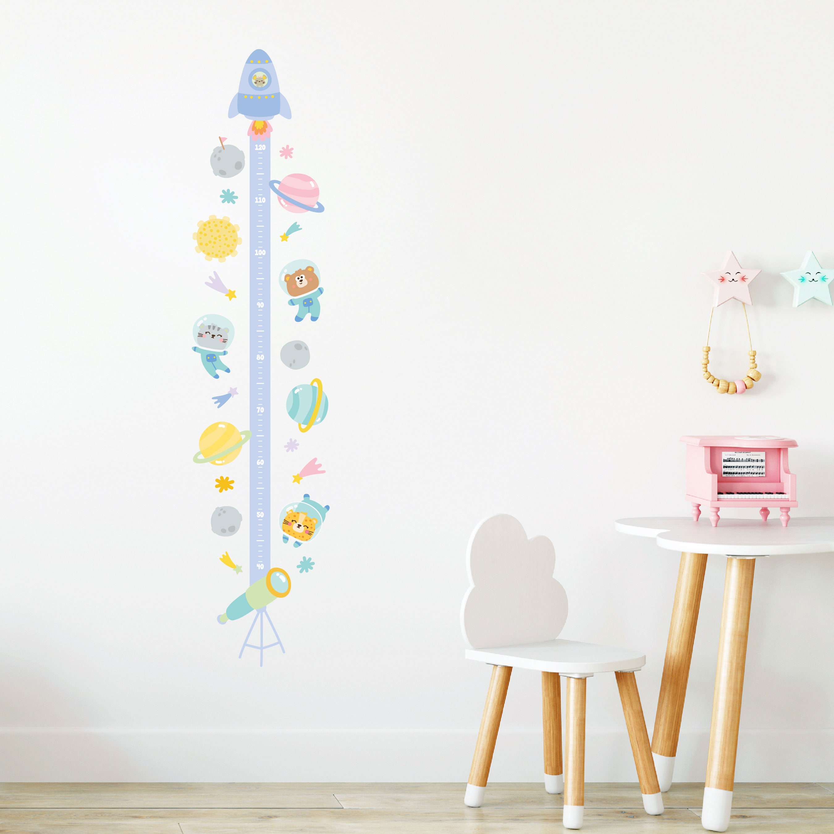 Space Travel Peel and Stick Height Chart Galaxy Wall Sticker - Etsy