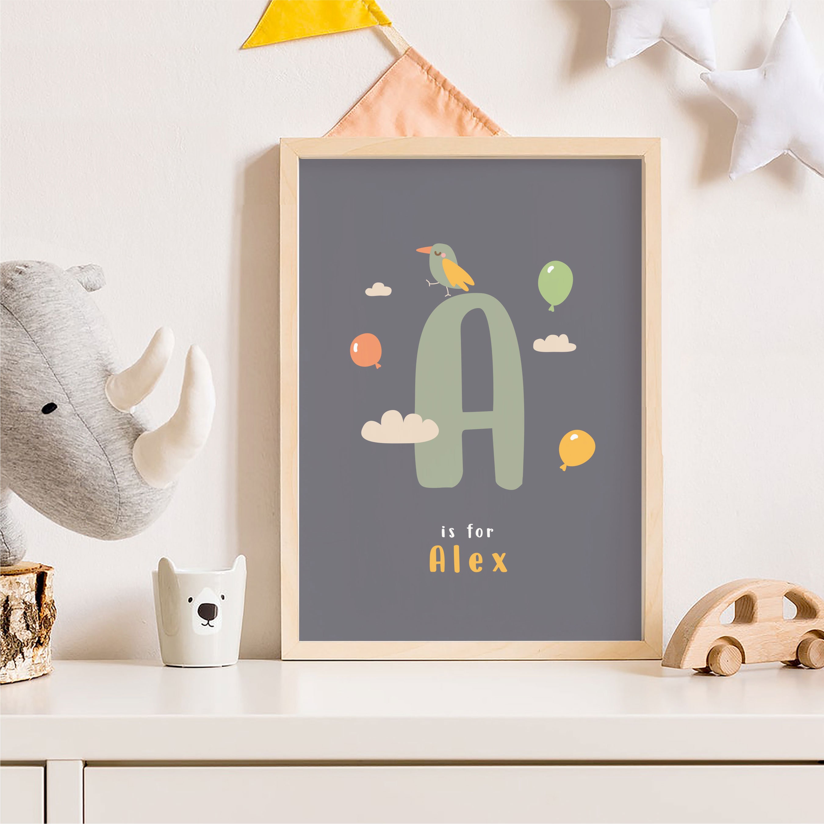 Personalized Alphabet Printable Poster Set of 2 Custom ABC Wall Art ...