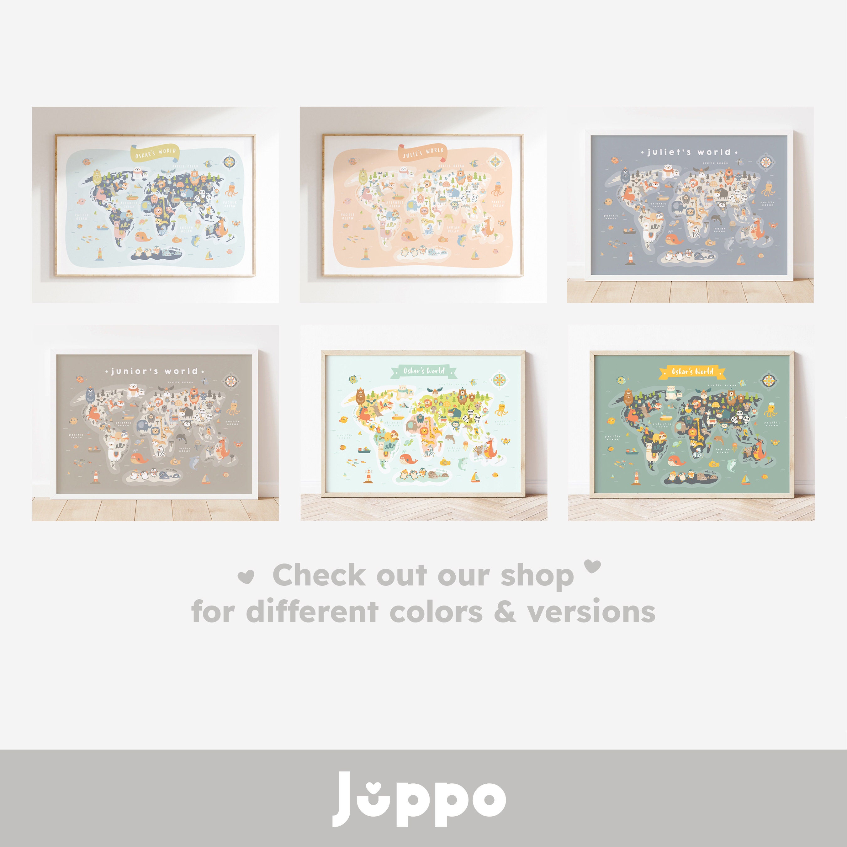 Customized Kids World Map Printable Poster, Educational Fun - Etsy