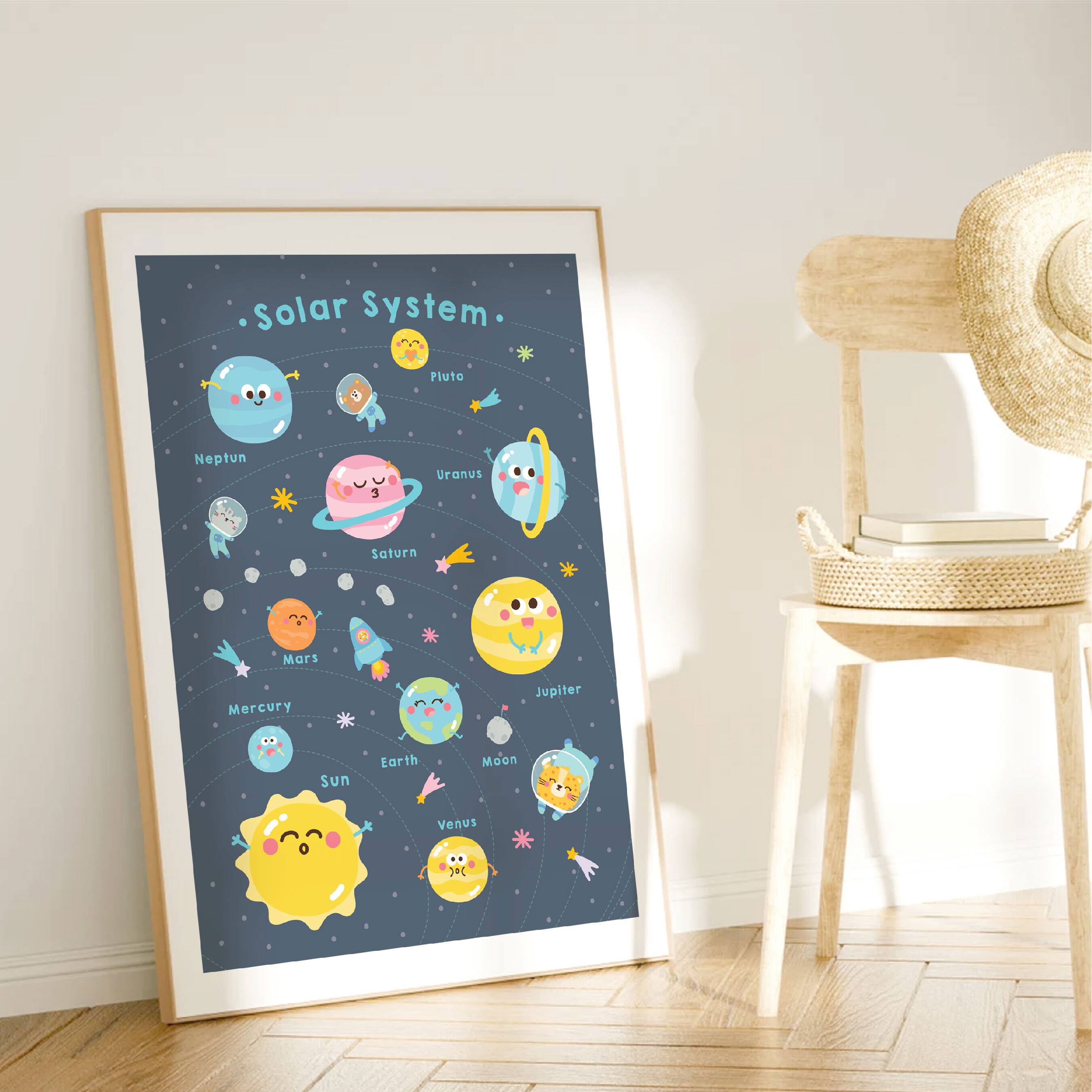 Instant Download Solar System Poster for Children Digital Nursery Art ...