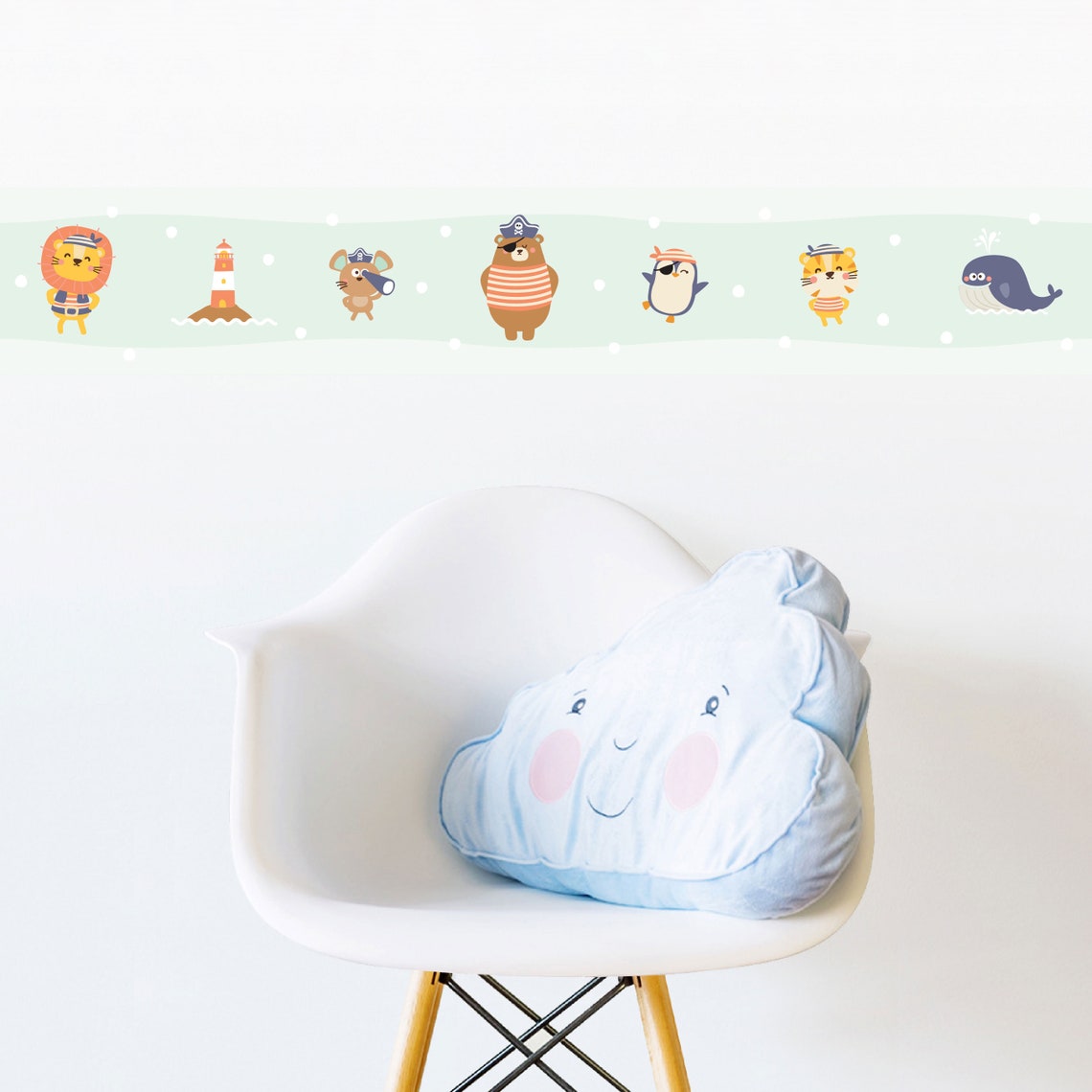 Pirate Wall Border Sticker, Pirate Kids Wall Border Decal, Nautical ...