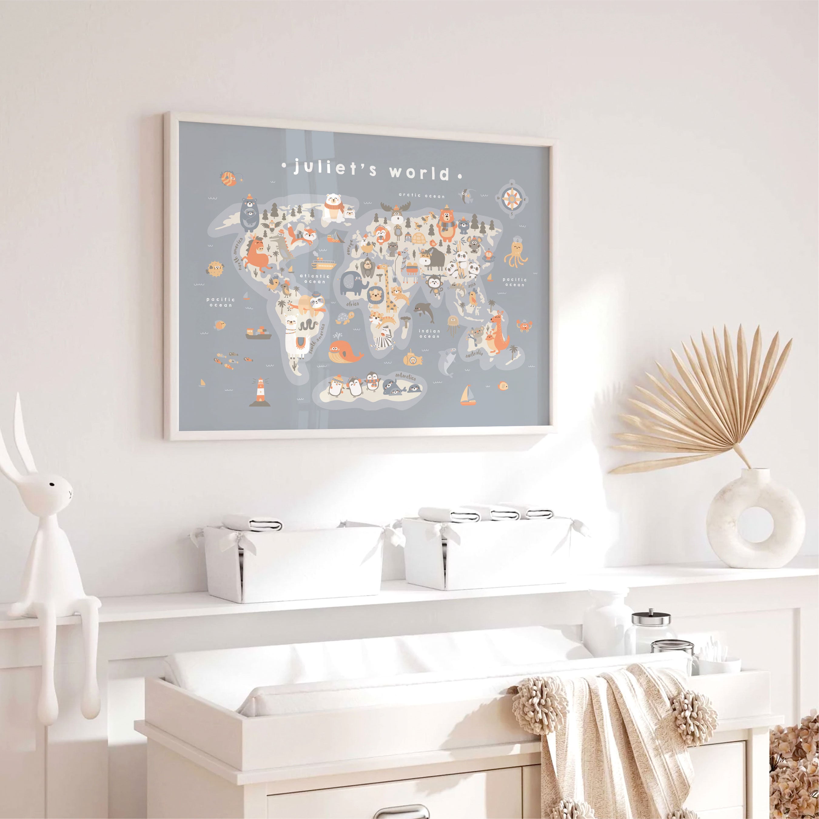 Personalized and Printable Animal World Poster for Children - Etsy