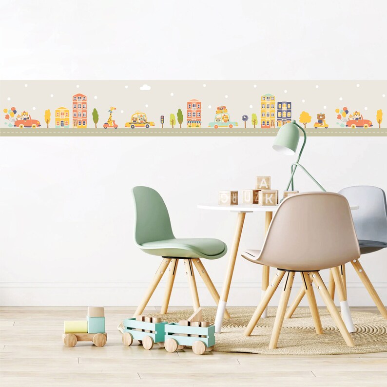 City Traffic Wall Border Decal, Traffic Wall Border, Transportation ...