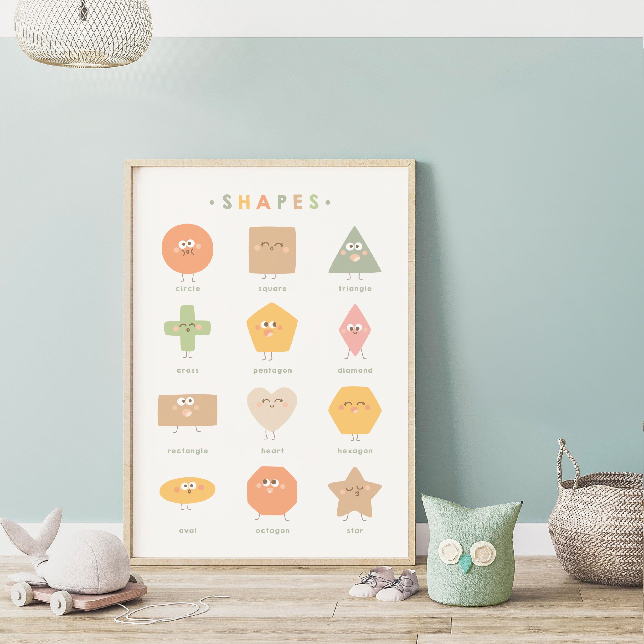 Geometric Shapes Printable Educational Poster, Instant Digital Download ...