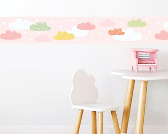 Blue Cloud Wall Border Sticker, Cloud Wall Decal, Cloud Wall Decor ...