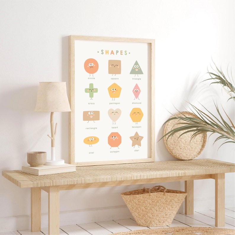 Geometric Shapes Printable Educational Poster, Instant Digital Download ...