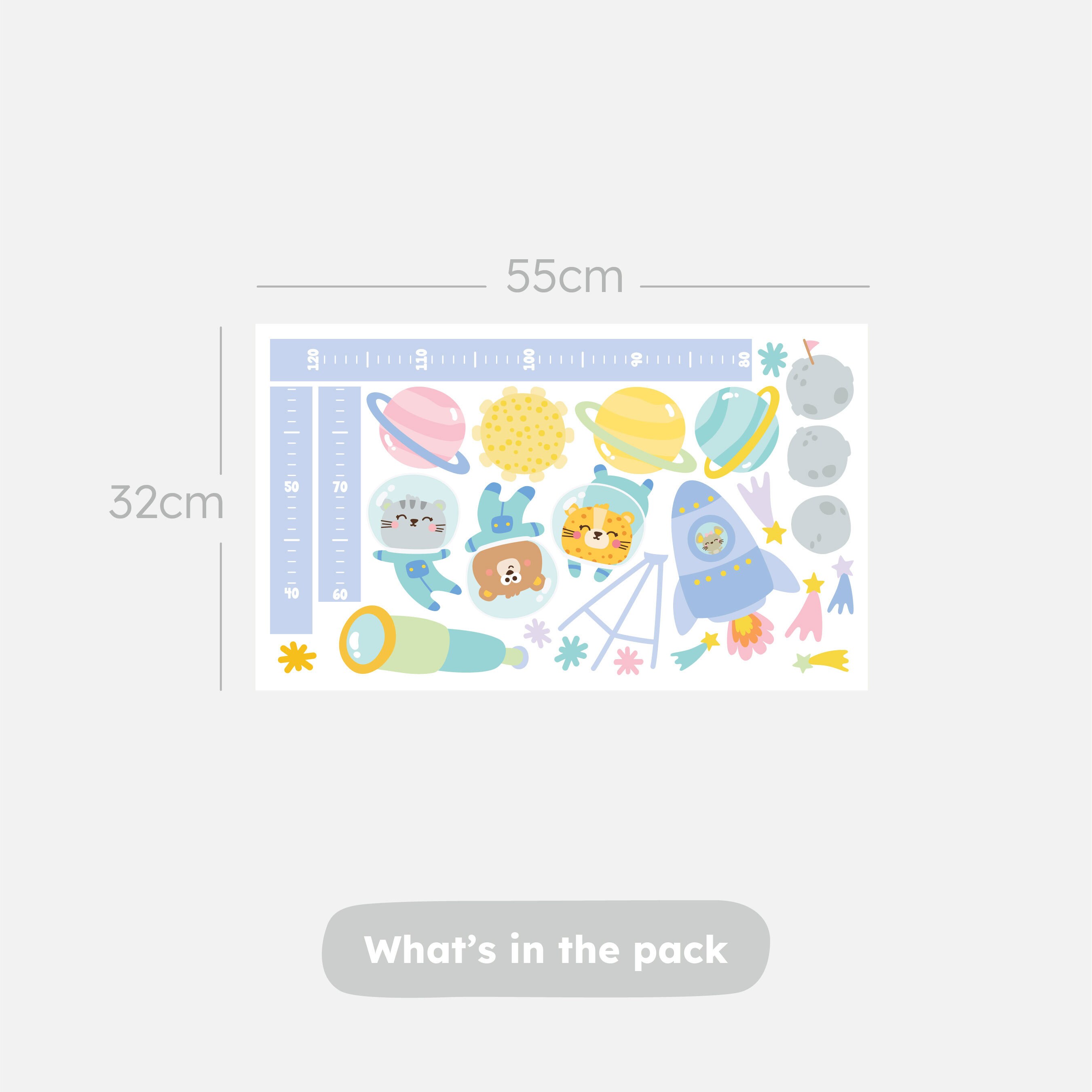 Space Travel Peel and Stick Height Chart Galaxy Wall Sticker - Etsy