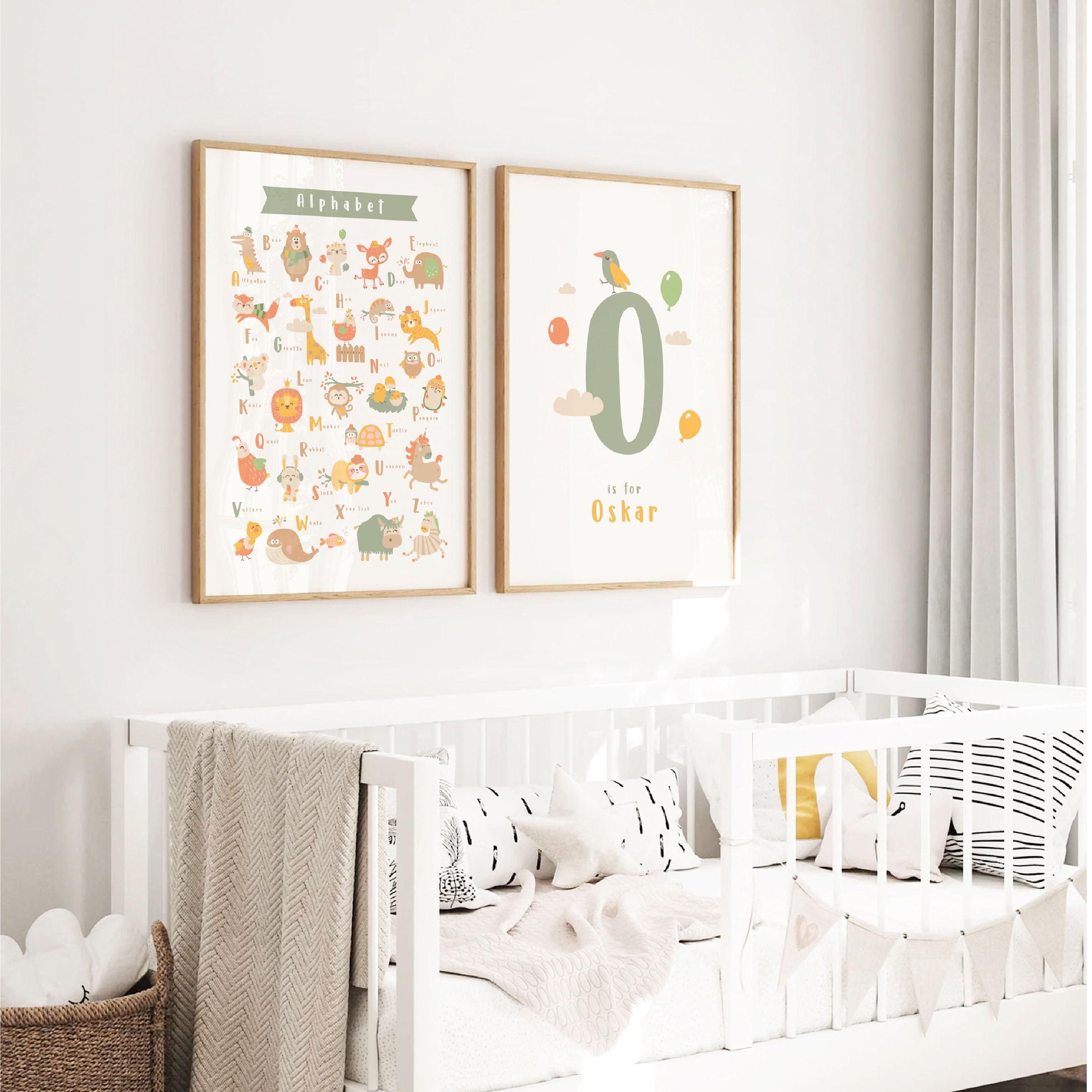 Custom Alphabet Poster Set of 2 - Personalized Animal ABC Set ...