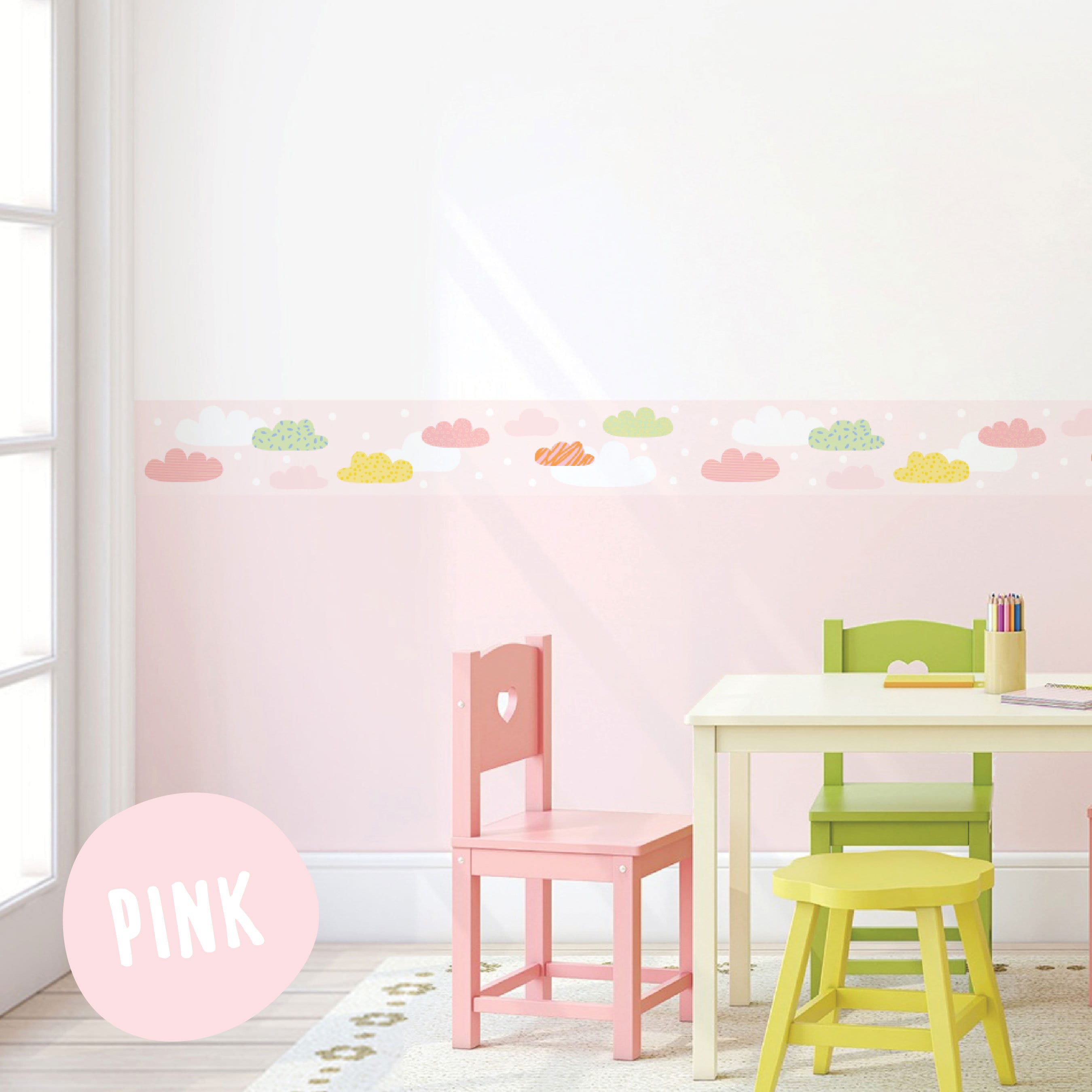 Blue Cloud Wall Border Sticker, Cloud Wall Decal, Cloud Wall Decor ...