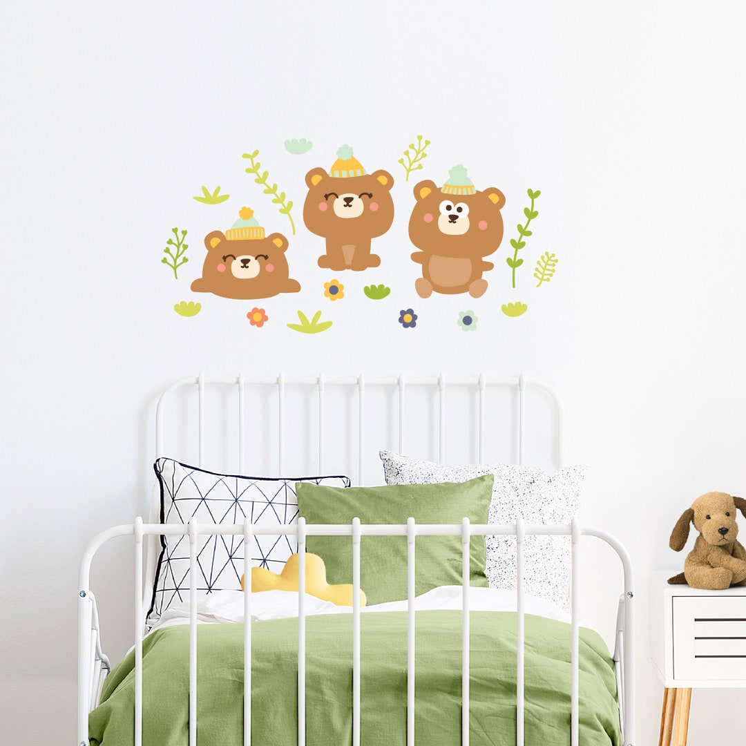 Cute Teddy Bear Wall Decal, Teddy Bear Wall Sticker, Teddy Bear Wall ...