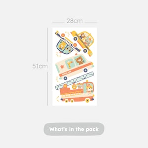 Emergency Vehicle Wall Sticker, Rescue Vehicle Wall Decal, Fire Truck ...