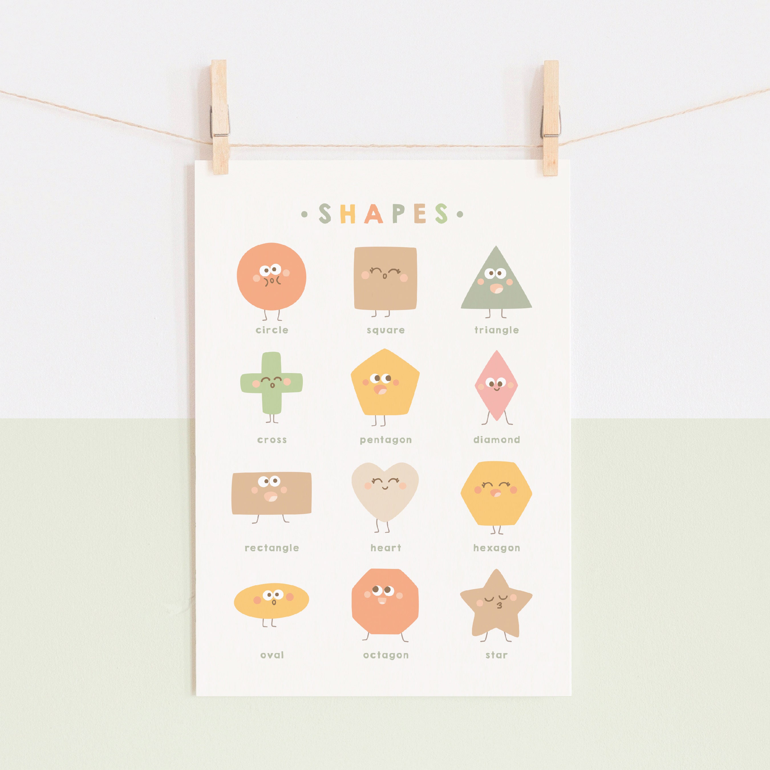 Geometric Shapes Printable Educational Poster, Instant Digital Download ...