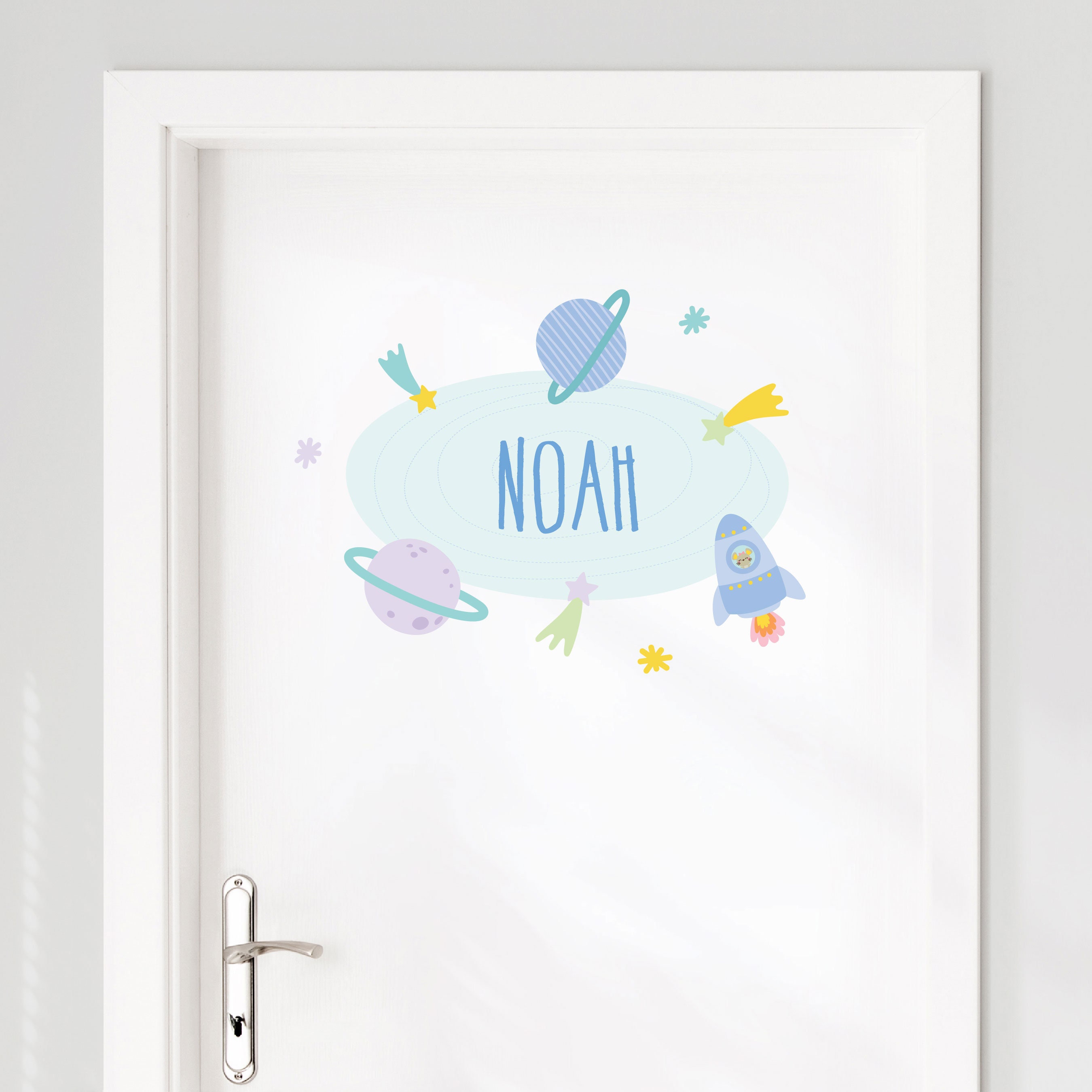 Personalized Name Wall Decal, Space Wall Decal, Name Wall Sticker ...