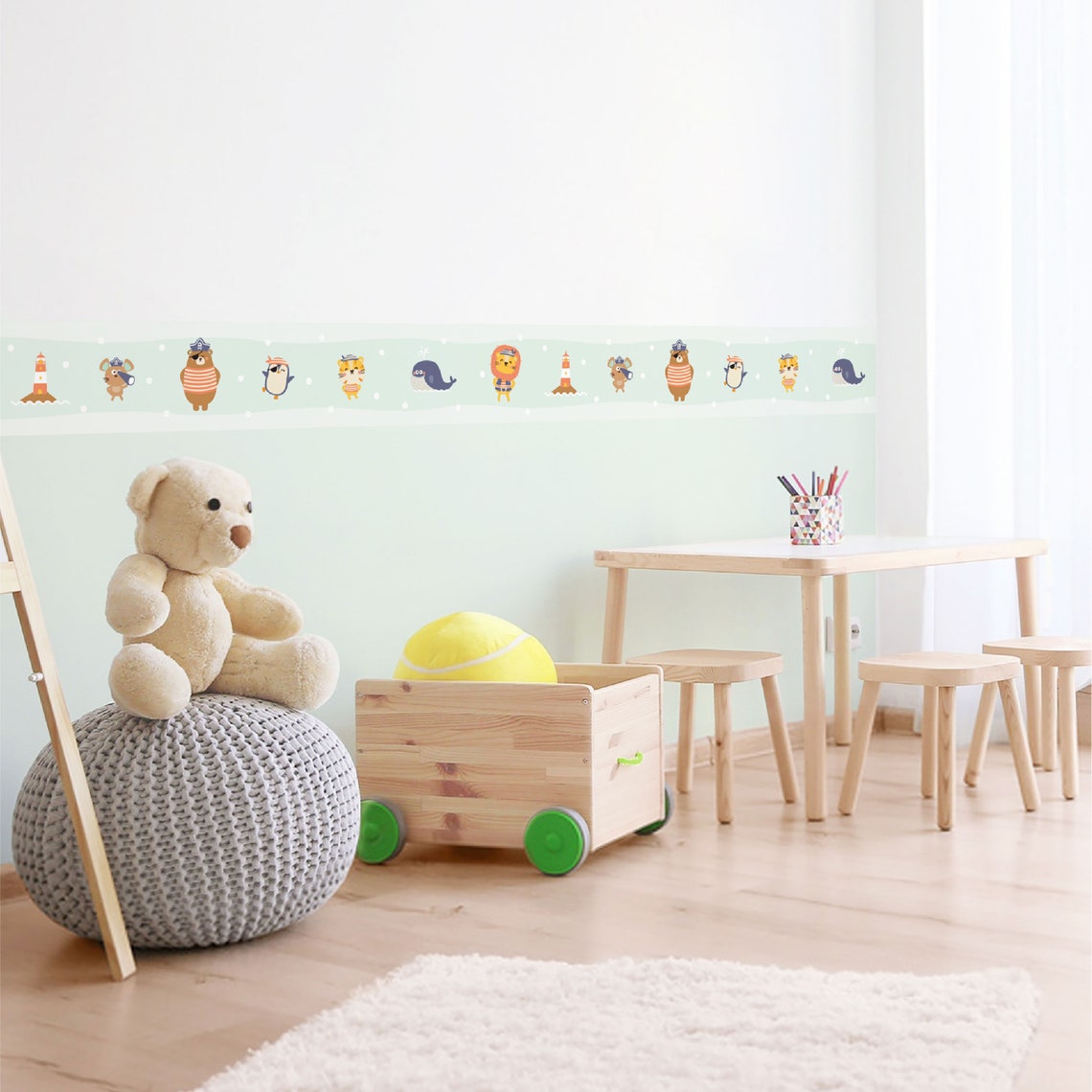 Pirate Wall Border Sticker, Pirate Kids Wall Border Decal, Nautical ...