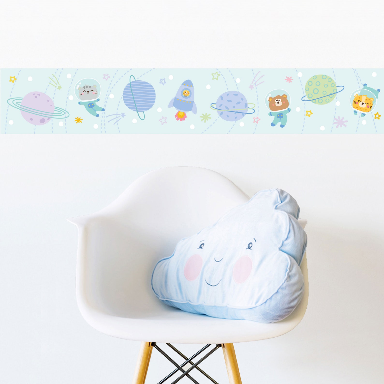 Space Journey Wall Border Sticker, Astronaut Planet Wall Border Decal, Space Rocket Wall Border ...