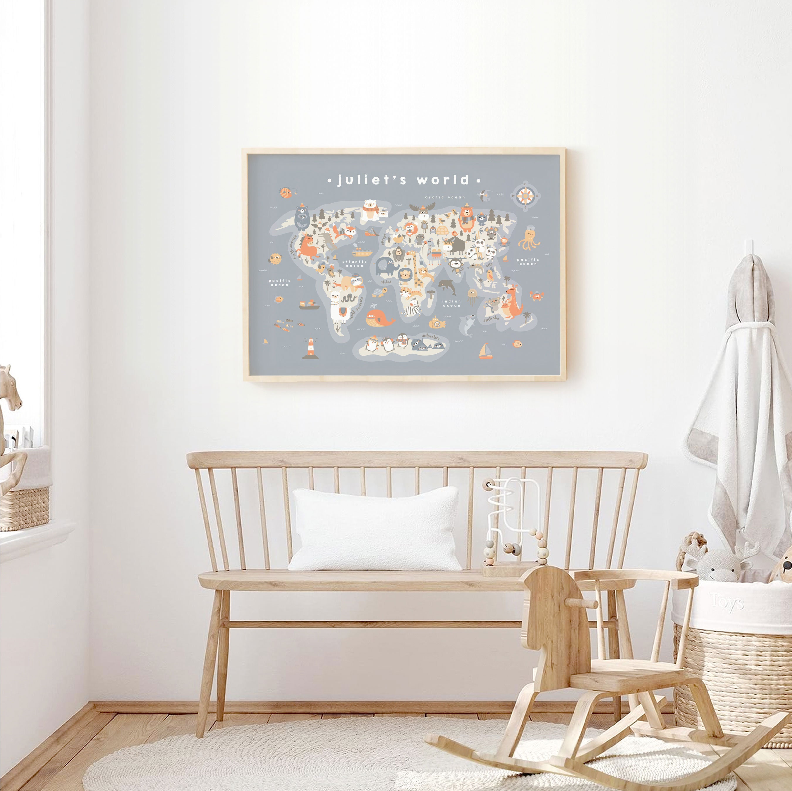 Personalized and Printable Animal World Poster for Children - Etsy