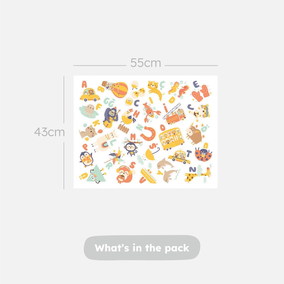 Turkish Alphabet Wall Sticker Illustrated ABC Decal - Etsy