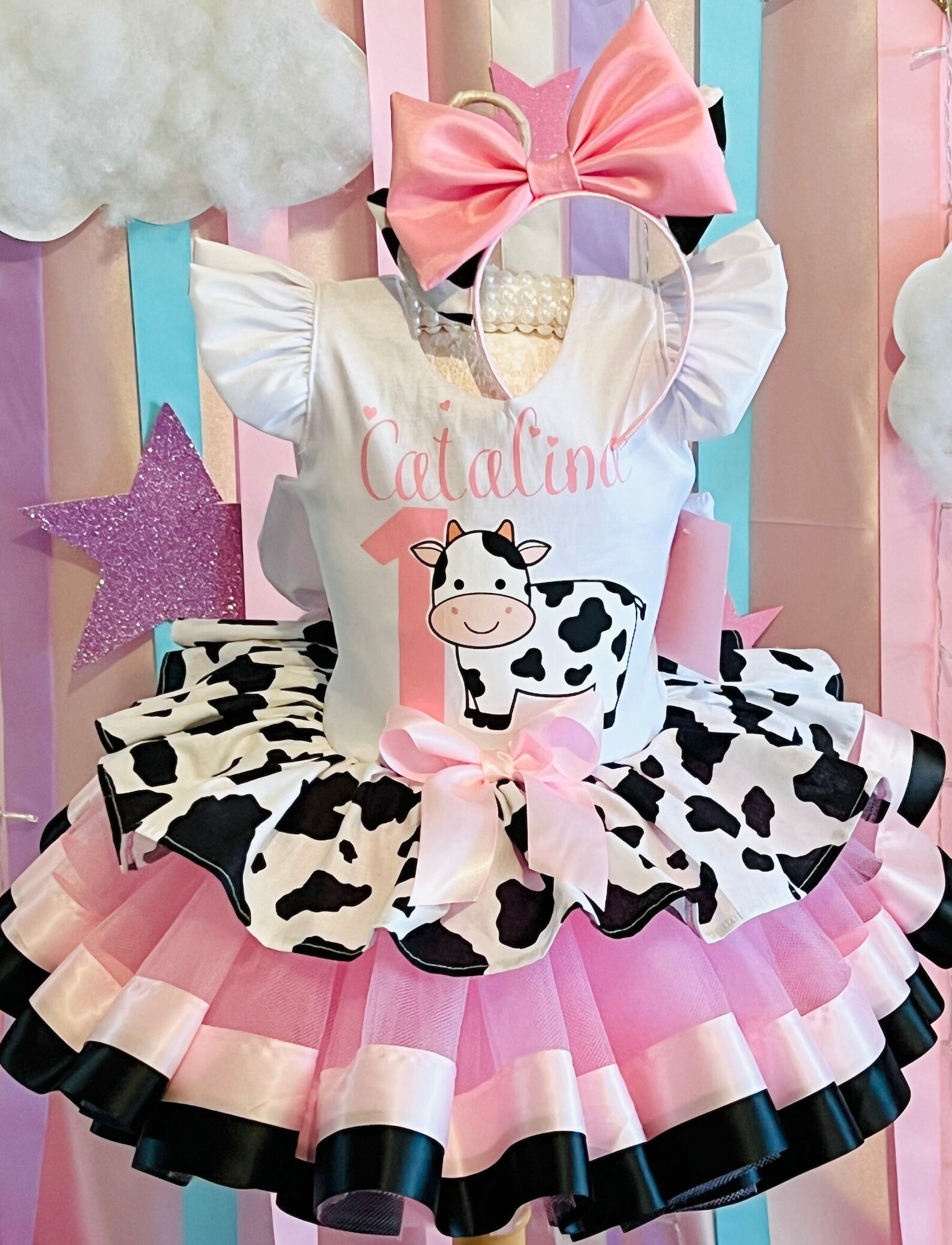 Cow Print Tulle Dress - Etsy