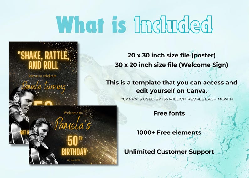 Elvis Presley Shake Rattle & Roll Welcome Sign and Poster, 20'' X 30 ...