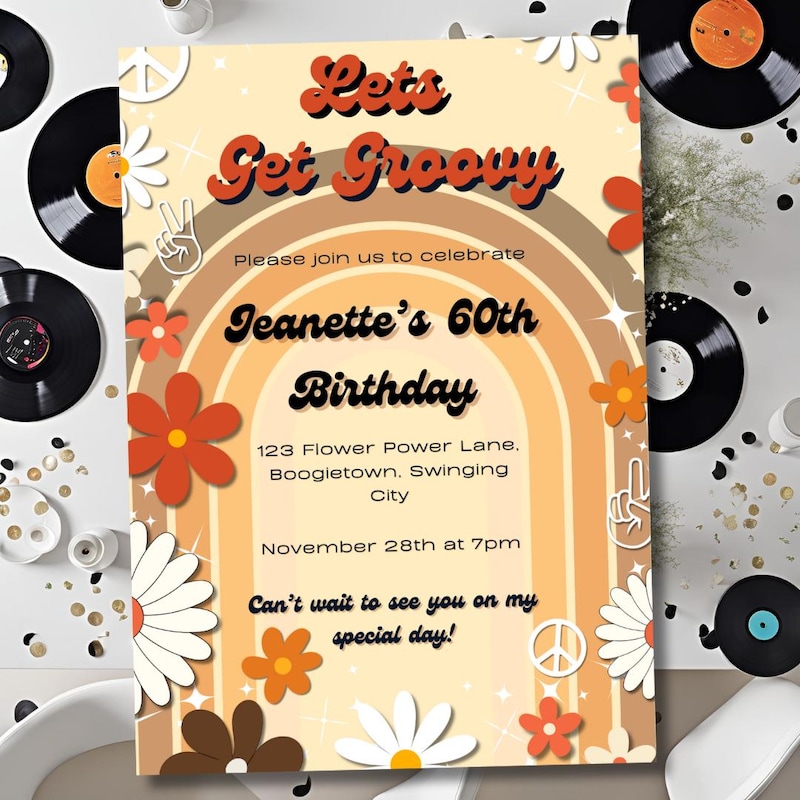 60s Party Invitation - Etsy