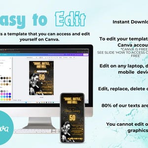 Elvis Presley Shake Rattle & Roll Themed Birthday Invitation and Evites ...