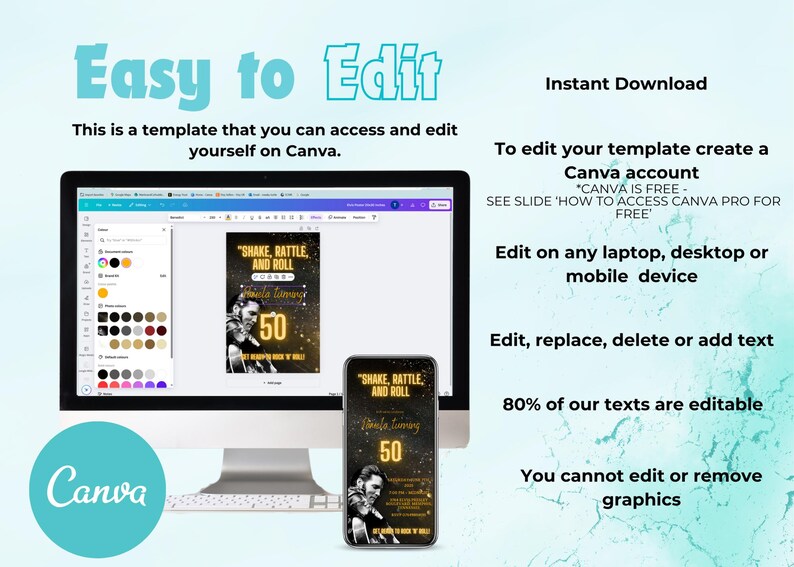 Elvis Presley Shake Rattle & Roll Welcome Sign and Poster, 20'' X 30 ...