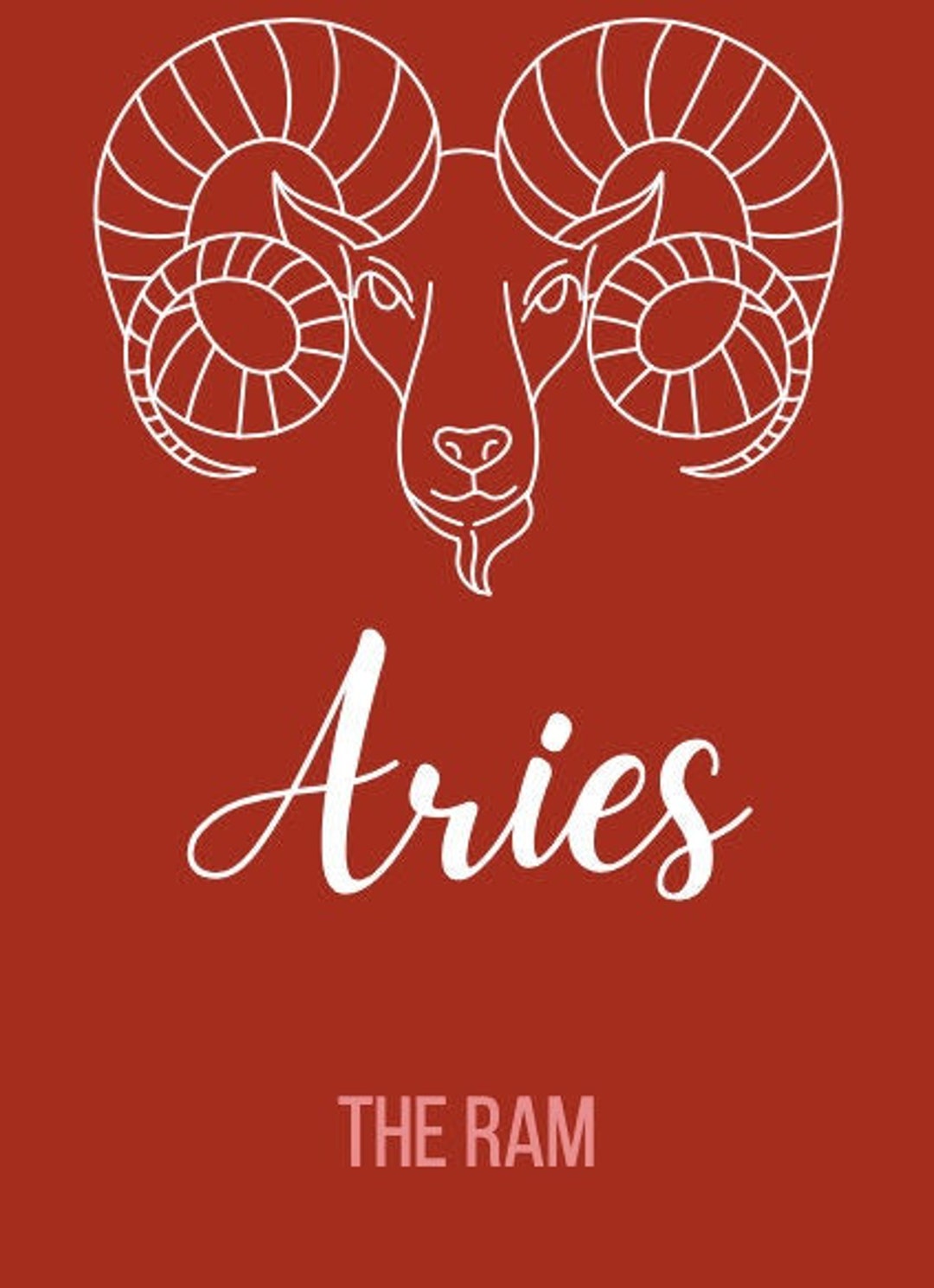 Aries Zodiac Print, Aries Zodiac Poster Print, Astrology Print, Zodiac ...