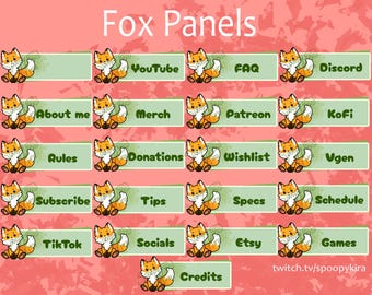 Fox Friend Twitch Panels - 22+ Forest Animal Twitch Panels, Kawaii Cute Cottage Aesthetic ...
