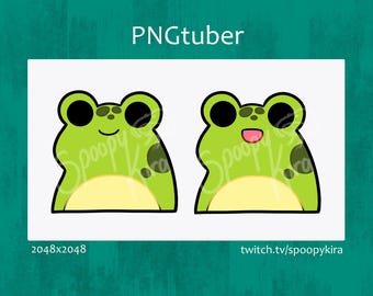 Cute Animated Frog Pngtuber Model for Twitch, Youtube, Vtuber, Streamer, Simple Premade Pngtuber ...