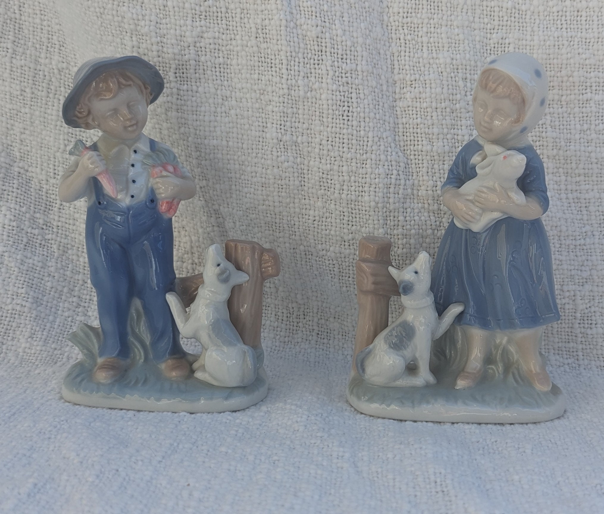 Unmarked Lego / Lefton Boy and Girl Porcelain Figurines. - Etsy