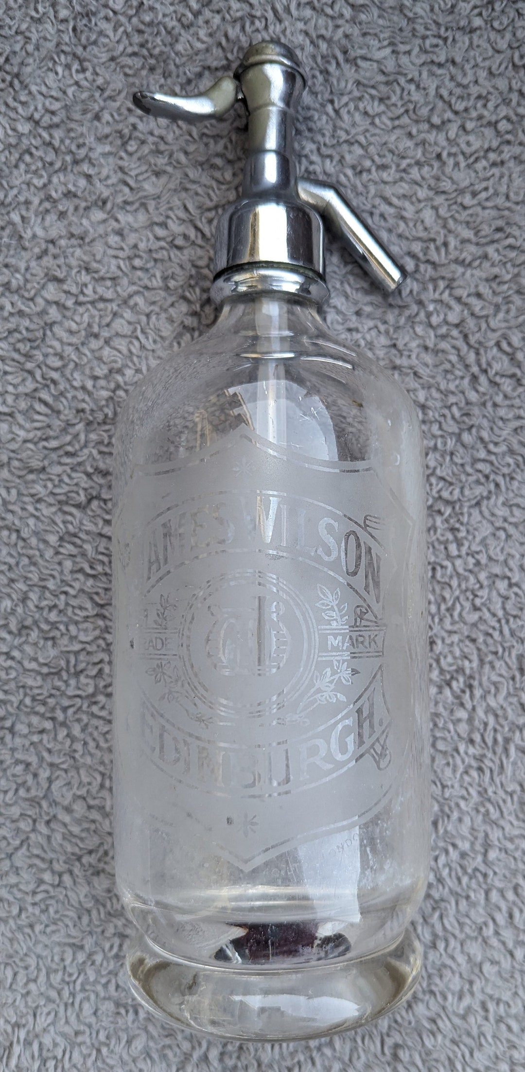 Antique Vintage James Wilson Edinburgh Trademark Seltzer Bottle Soda ...