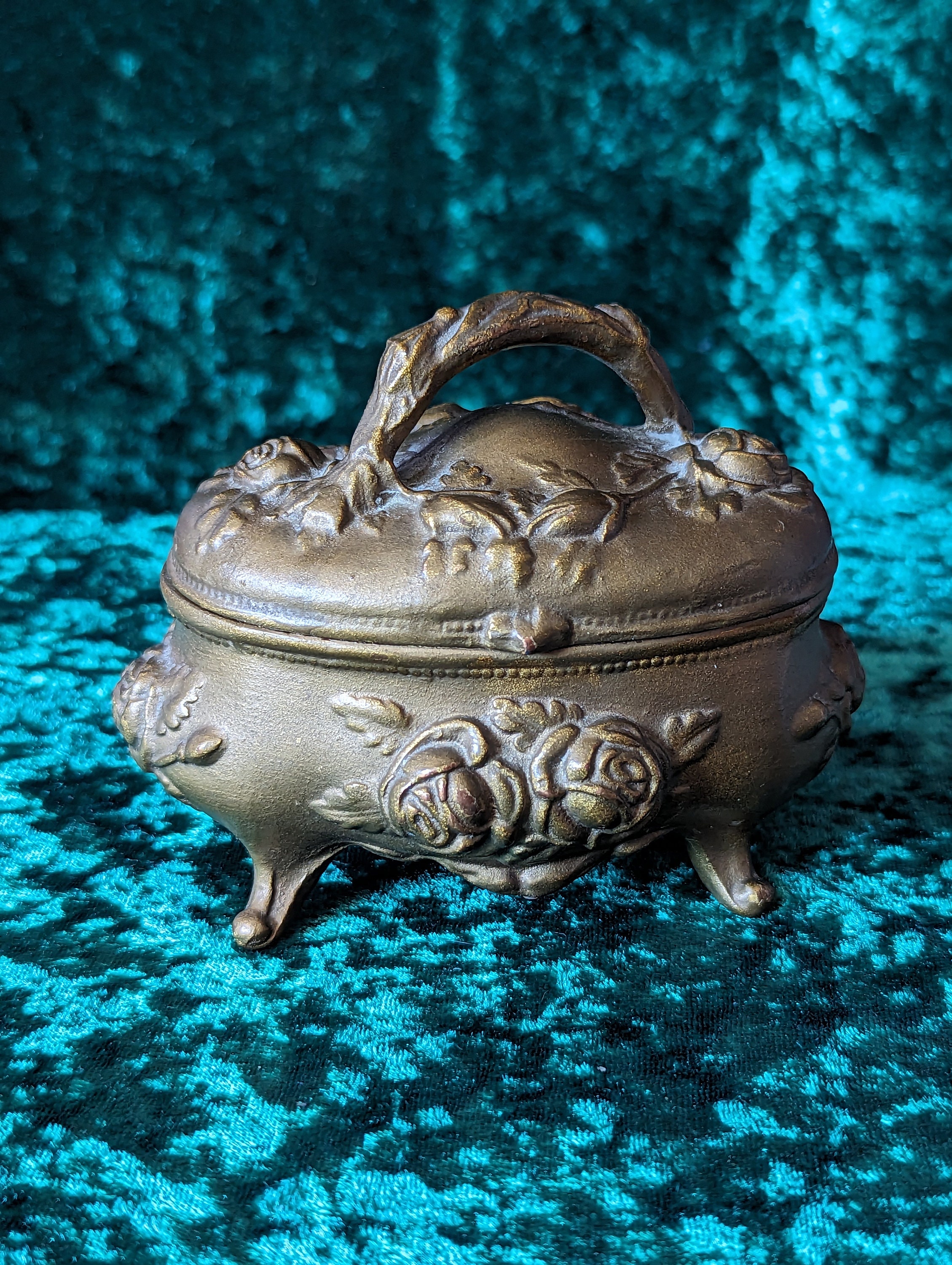 Beautiful Vintage Antique Art Nouveau Footed Gold Tone Trinket - Etsy