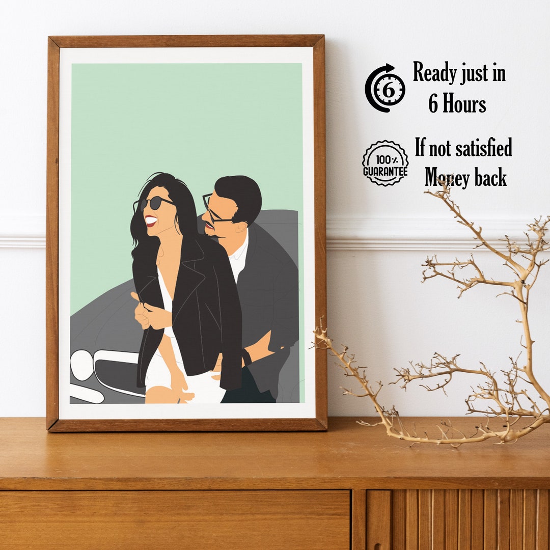 Faceless Portrait Print, Couples Portrait Custom, Family Portrait ...
