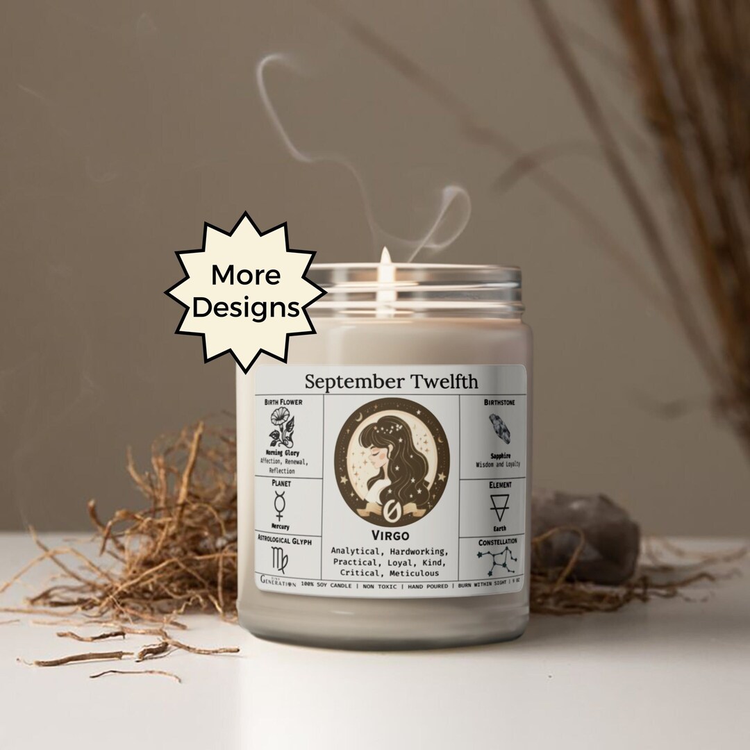 Personalized Birthday Candle, Zodiac Sign Candle, Custom Birthdate ...
