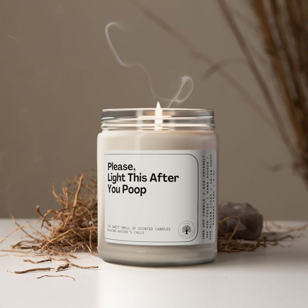 Please, Light This After You Poop Soy Wax Candle, Funny Bathroom ...