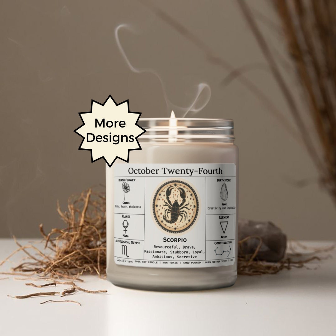 Personalized Birthdate Candle, Zodiac Sign Candle, October Birth Month ...