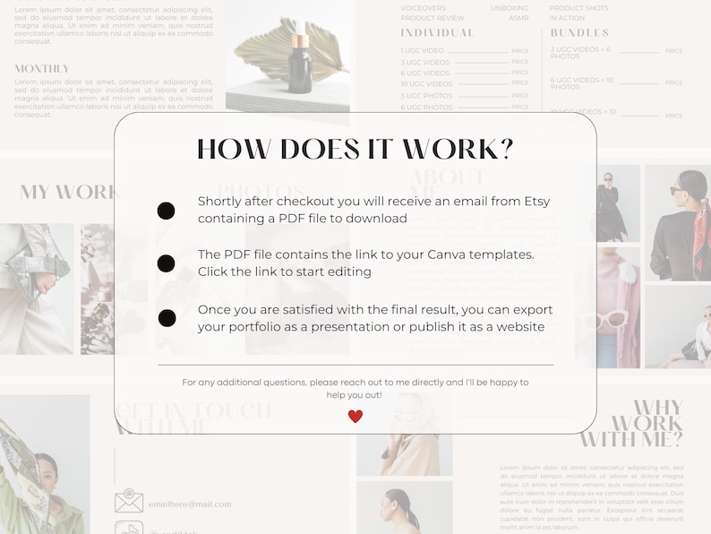 UGC Creator Portfolio Template, Content Creator, UGC Canva Templates ...