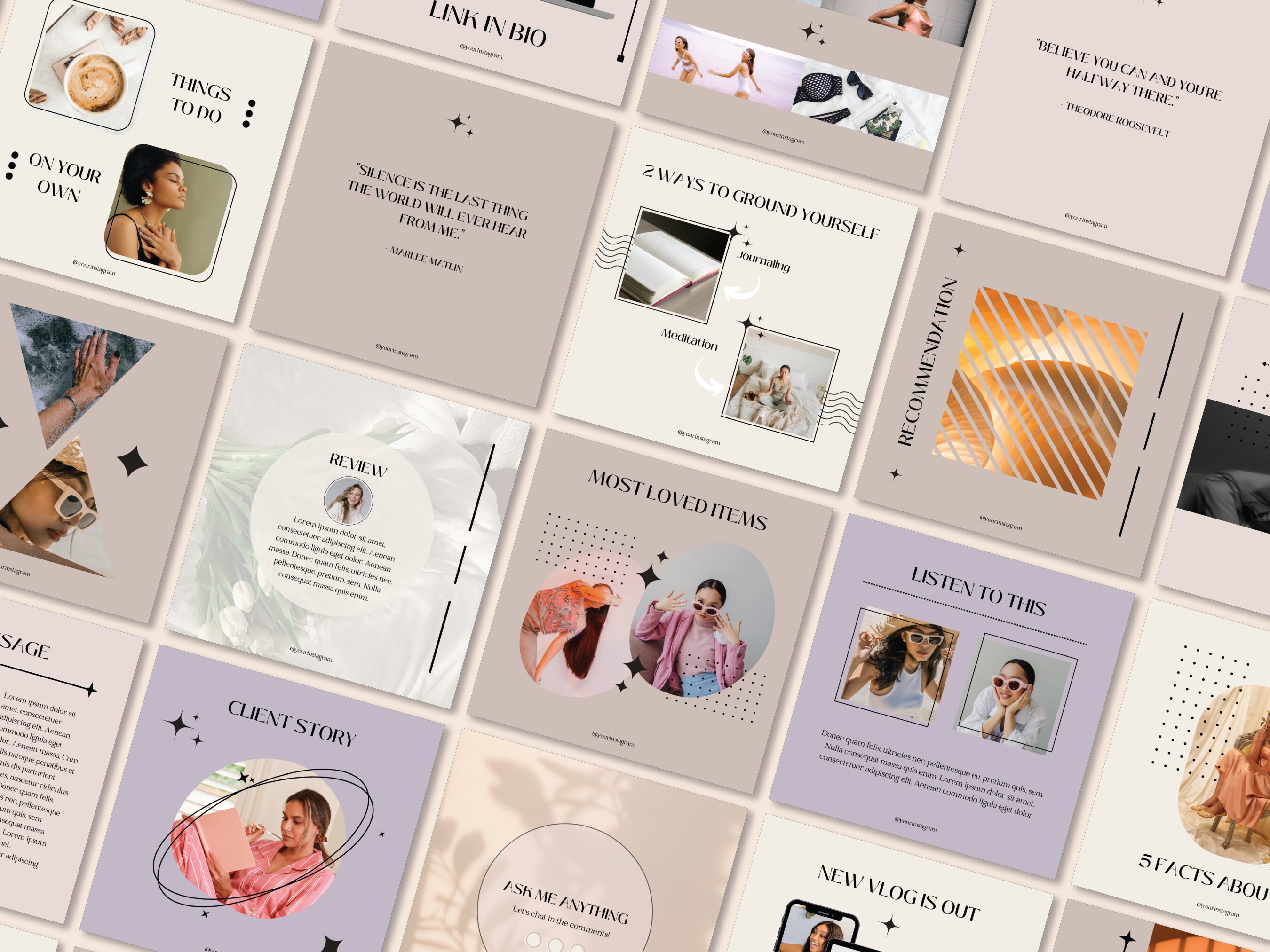 120 Instagram Post Templates Aesthetic Instagram Canva - Etsy