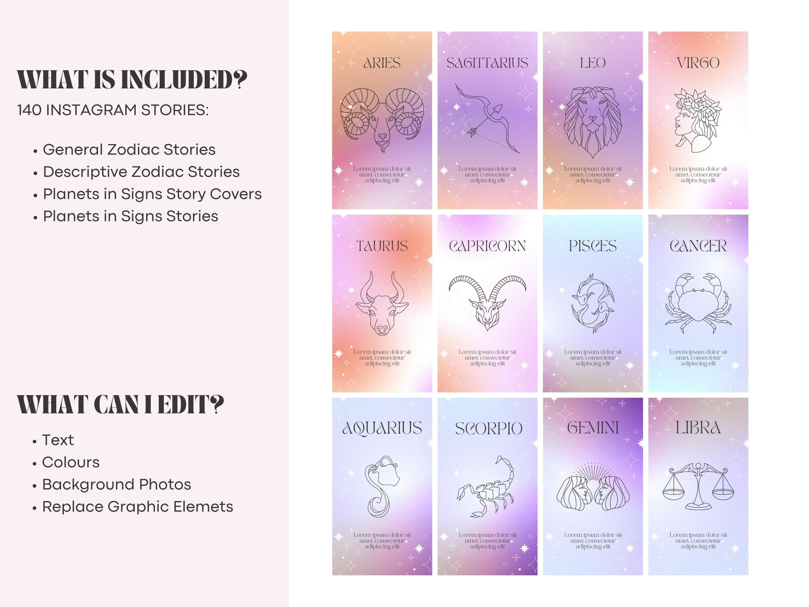 140 Astrology Story Templates, Zodiac Templates, Astrology Instagram ...