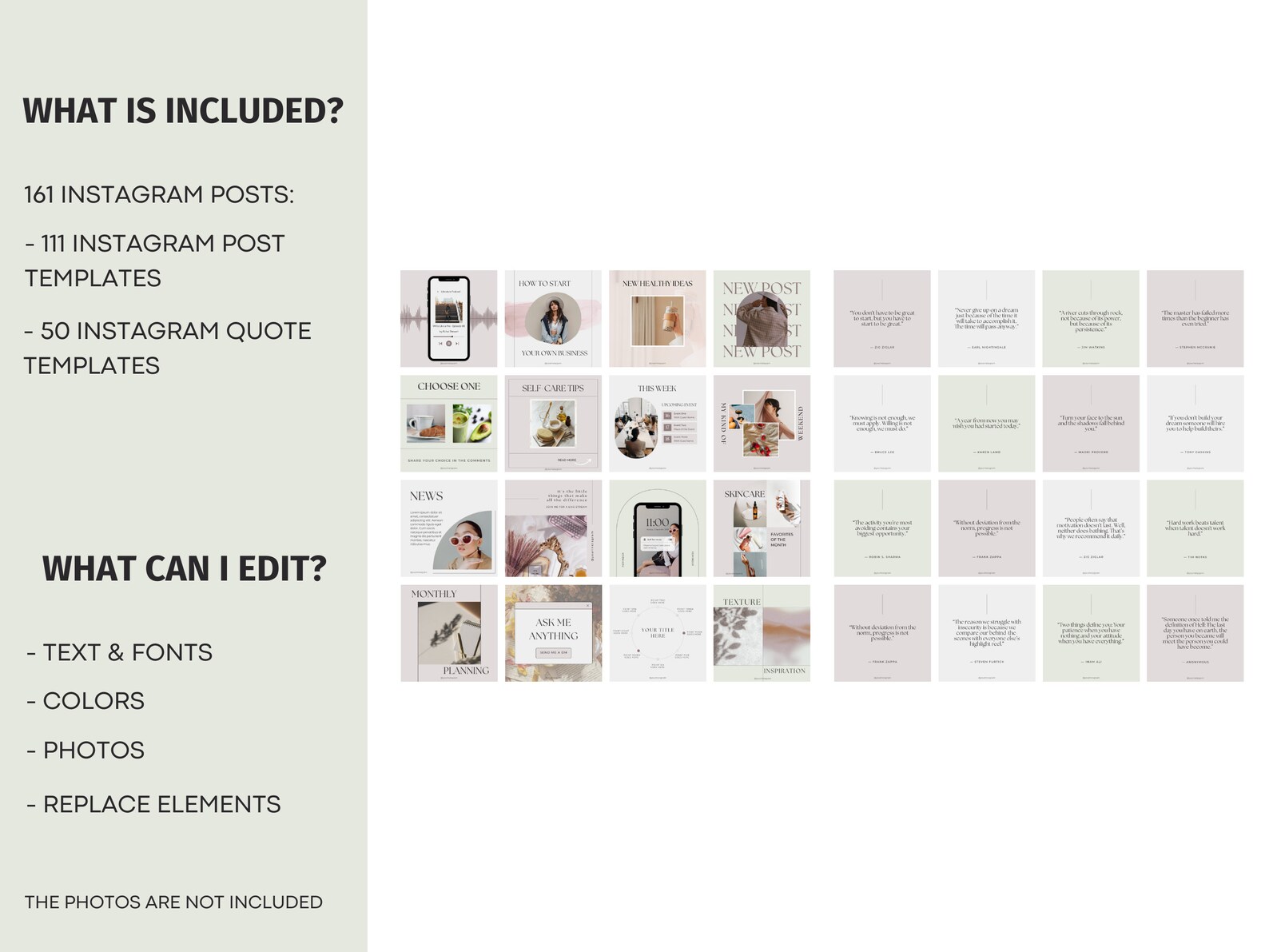 161 Instagram Post Templates, Minimalist Instagram Post Templates ...